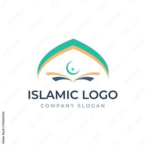 Islamic Logo Template Ribbon Islamic Dome Palace Logo Design Template