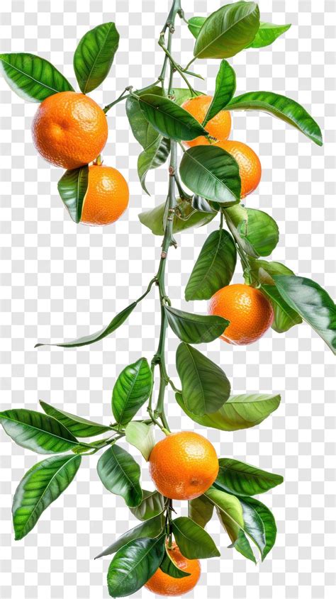 Мандарины на ветви изолированы на прозрачном фоне Премиум Ai сгенерированный Psd