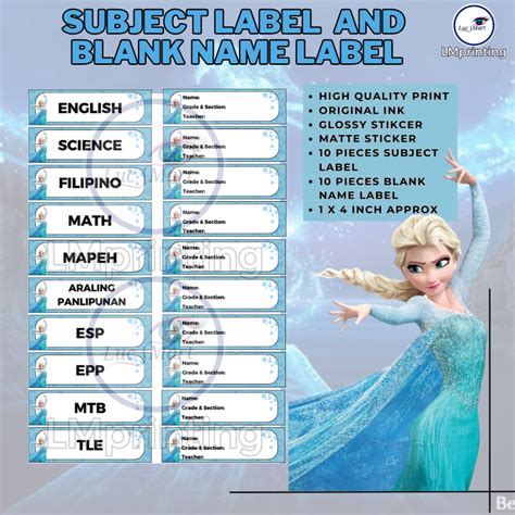 Lucsmart Fast Shipping Frozen Elsa Themed Sticker Label And Name Label Notebook Stickers