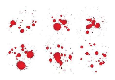 Free Vector Red Ink Splatter Set