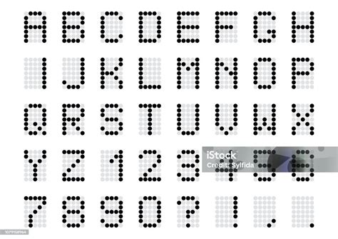 블랙 디지털 알파벳 그리고 숫자입니다 벡터 일러스트 레이 션 0명에 대한 스톡 벡터 아트 및 기타 이미지 0명 Led 조명 개체 그룹 Istock