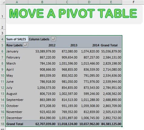 Move An Excel Pivot Table MyExcelOnline
