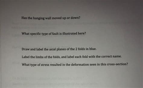 Solved Part 2 Interpretation Of A Cross Section The Diagram Chegg Com
