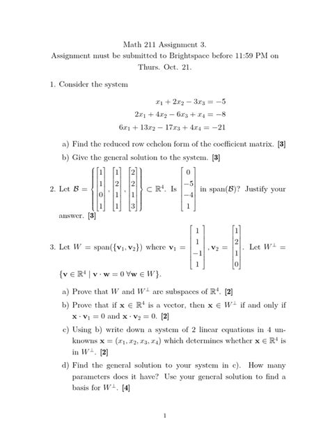a 3 pdf linear subspace mathematical relations