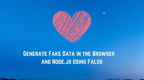 generate fake data in the browser and node js using falso by netanel