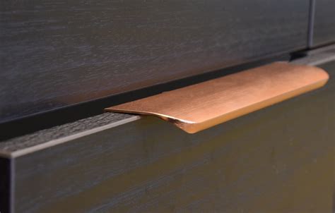 Drawer Edge Pulls In Rose Gold Anodized Aluminum Wood Industry
