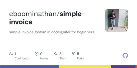 Github Eboominathan Simple Invoice Simple Invoice System In Codeigniter For Beginners