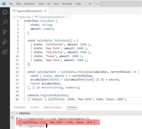 how to use array reduce method in typescript
