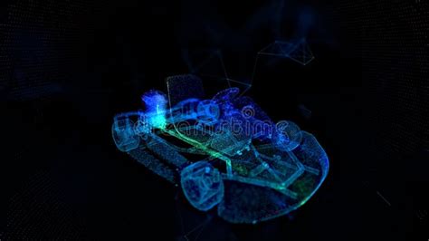 Go Kart Kart Racing Light Effect Particles Background Stock Image