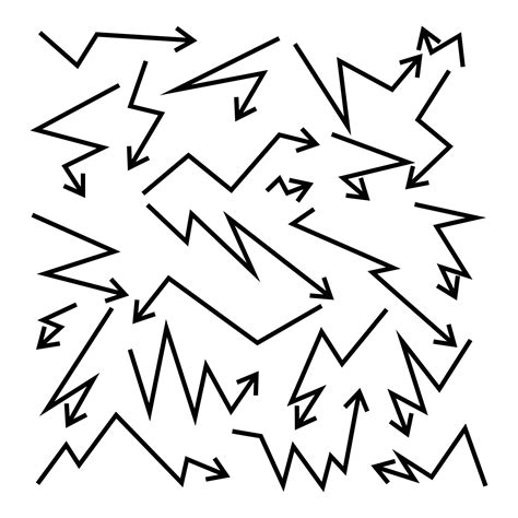 Set Of Zig Zag Shape Icon Direction Or Arrow Line Design On White Background Ornaments For