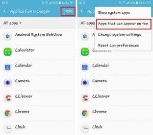 Android Fix Screen Overlay Error