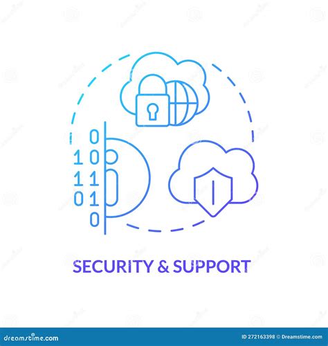 Security And Support Blue Gradient Concept Icon Stock Vector Illustration Of Graphic