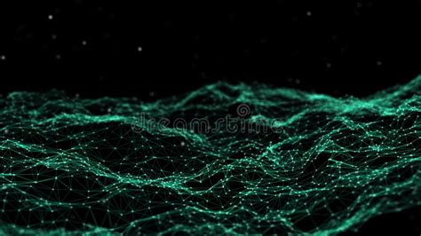Network Connection Dots And Lines Technology Background Plexus Big Data Background Green 3d