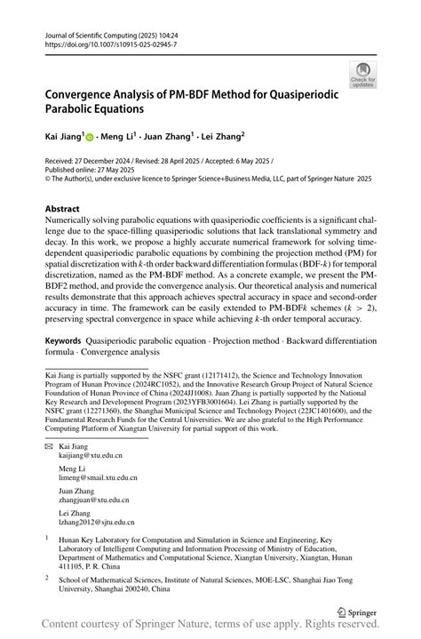 Convergence Analysis Of Pm Bdf Method For Quasiperiodic Parabolic