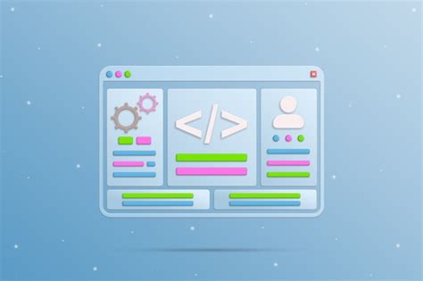 Premium Photo Browser Window With Programming Icon Elements 3d