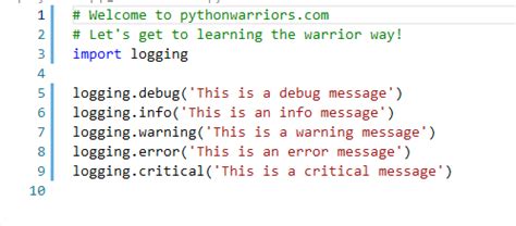 Logging In Python Python Warriors