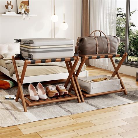 Oakvora Full Assembled 2677 L Luggage Rack Set Of 2