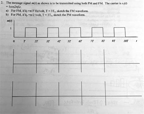 2 The Message Signal Mt As Shown Is To Be Transmitted Using Both Pm