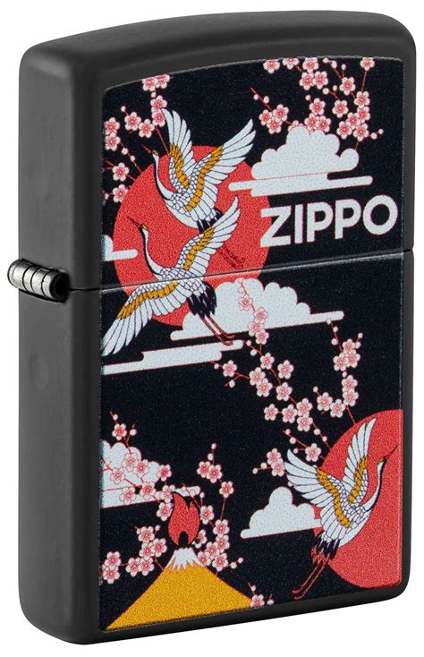 Zippo Japanese Kimono Design Black Matte Pocket Lighter