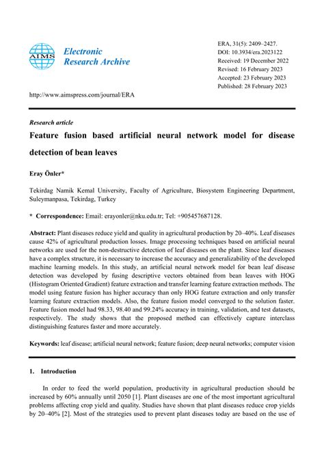 pdf feature fusion based artificial neural network model for disease