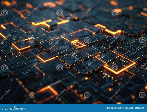 An Array Of Interconnected Geometric Shapes Forming A Complex Network Stock Image Image Of