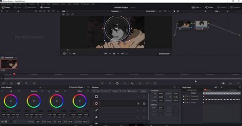 keyframes in color tab davinciresolve