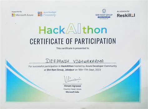 Deepansh Vishwakarma On Linkedin Hackaithon Reskilll Microsoft