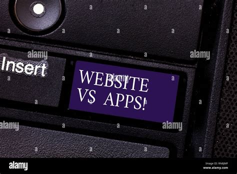 word writing text website vs apps business concept for doubt between