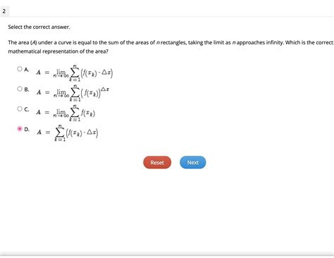 The Area A Under A Curve Is Equal To The Sum Of The Areas Of N