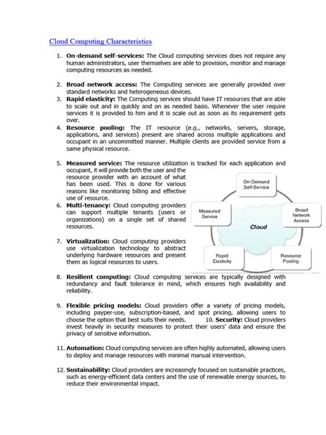 Cloud Computing Characteristics Pdf