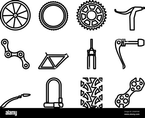 Bike Icon Set Bold Outline Design With Editable Stroke Width Vector Illustration Stock Vector