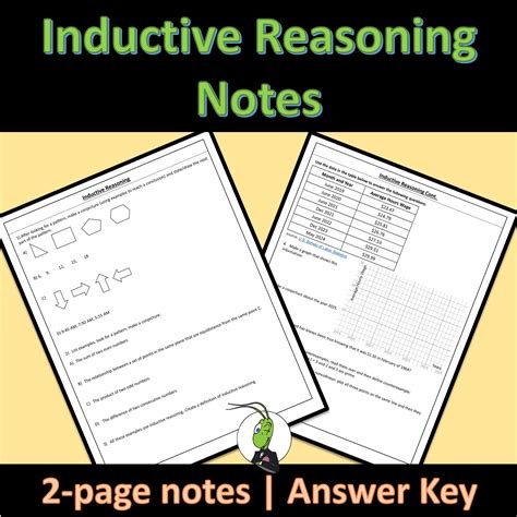 Inductive Reasoning Geometry Guided Notes Logic And Reasoning Unit Made By Teachers