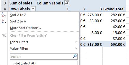 Excel How To Sort PivotTable By A Specific Column Stack Overflow