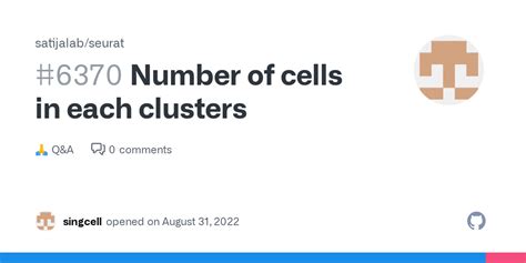 number of cells in each clusters · satijalab seurat · discussion 6370