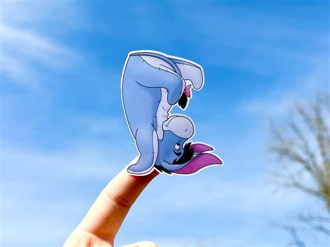 Eeyore Standing On His Head Pooh Bear Disney Sticker For Laptops Water