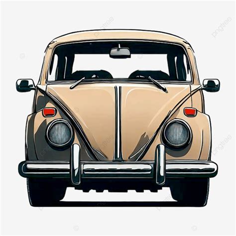 레트로 색상 스타일의 폭스바겐 클래식 자동차 전면 보기 폭스바겐 권위 있는 자동차 Png 일러스트 및 Psd 이미지 무료 다운로드 Pngtree