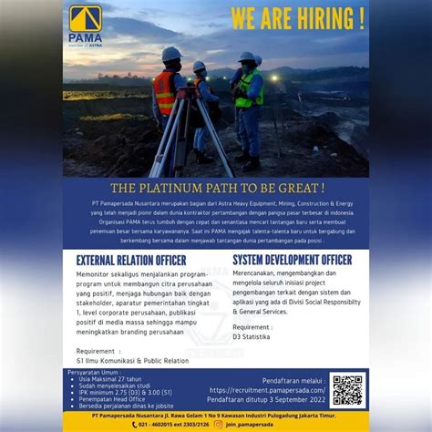 Data Visualization Officer System Development Officer Pt Pamapersada