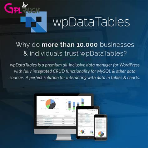 Wpdatatables Tables And Charts Manager For Wordpress Gplrockcom