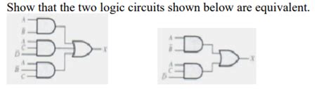 Solved Show That The Two Logic Circuits Shown Below Are Chegg