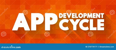 app development cycle text concept for presentations and reports stock
