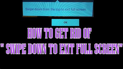 How To Disable Swipe Down From The Top To Exit Full YouTube