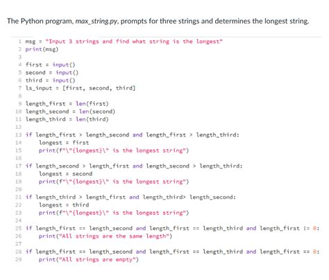 Solved The Python Program Maxstringpy Prompts For Three