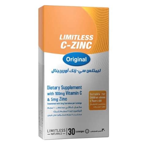 Limitless C Zinc Original 30 Lozenges Whites