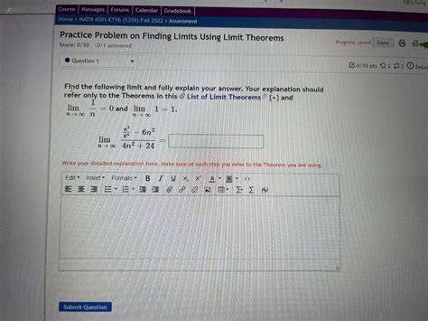 Solved Find The Following Limit And Fully Explain Your Chegg
