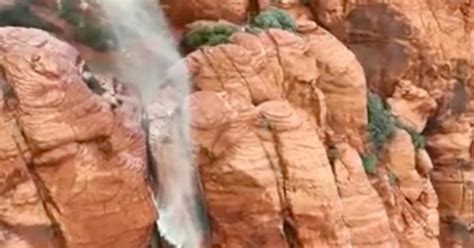 Drone Video Captures Rare Reverse Waterfall In Utah Cbs News