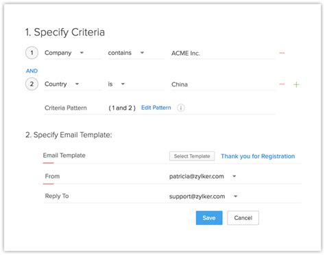auto response rule for web forms