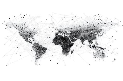 Global Network Connections World Map Data Visualization Stock