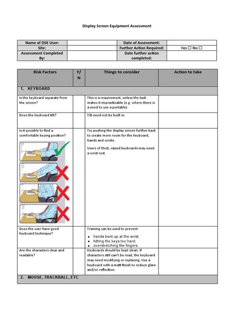 Risk Factors Y N Things To Consider Action To Take Display Screen