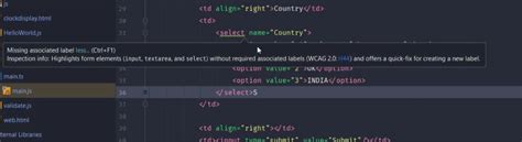 no show quick fix option in tooltip like it has on webstorm ides