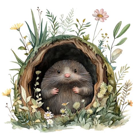 Printable Cute Mole Clipart Moles Watercolor Art Printable 